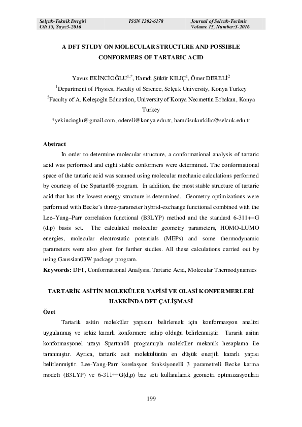 (PDF) A DFT study on molecular structure and possible conformers of ...