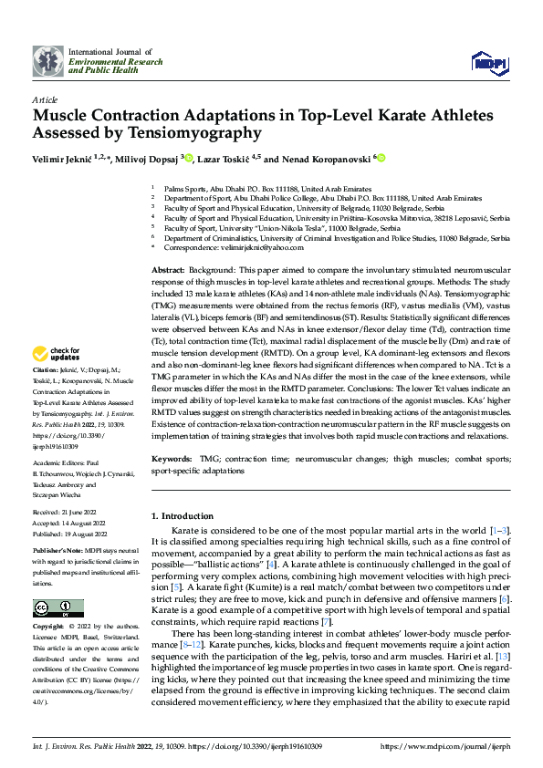 (PDF) Muscle Contraction Adaptations in Top-Level Karate Athletes ...