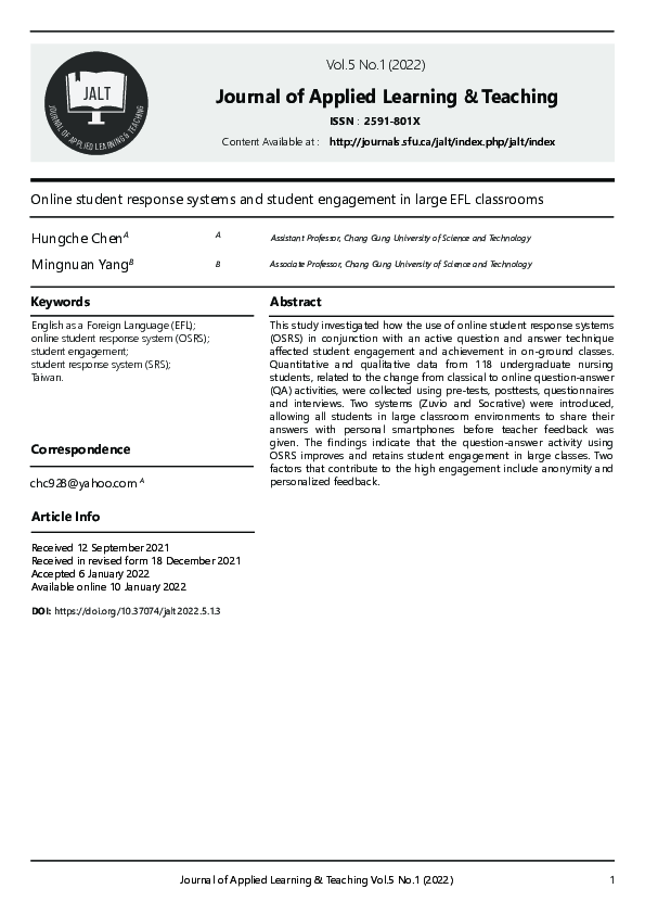 (PDF) Online student response systems and student engagement in large ...