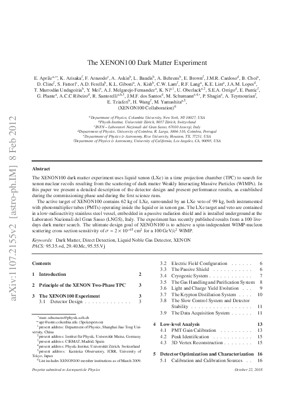 (PDF) The XENON100 dark matter experiment