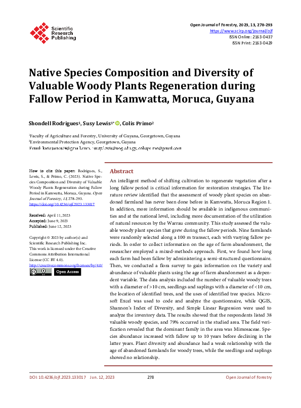 (PDF) Native Species Composition and Diversity of Valuable Woody Plants ...