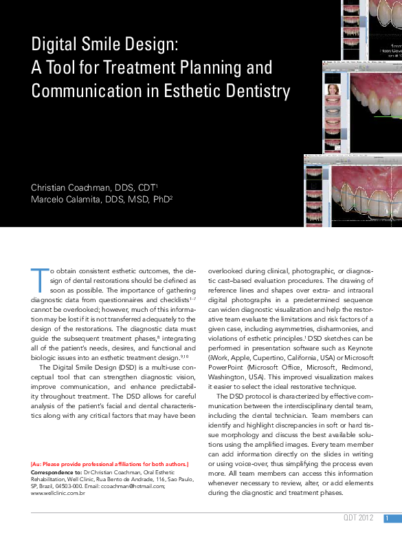 (PDF) Digital Smile Design: A Tool for Treatment Planning and ...