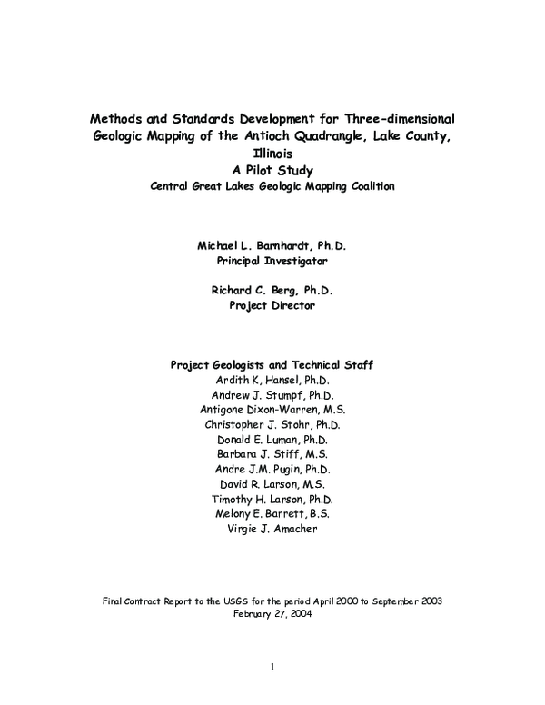 (PDF) Methods and Standards Development for Three-dimensional Geologic Mapping of the Antioch ...