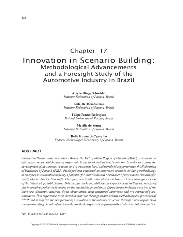 (PDF) Innovation in Scenario Building