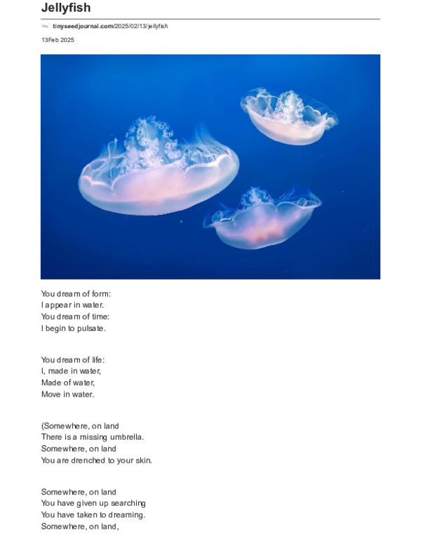 (PDF) Jellyfish: Poem & Calligraphy