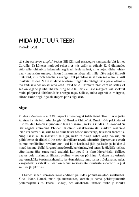 (PDF) Mida kultuur teeb?
