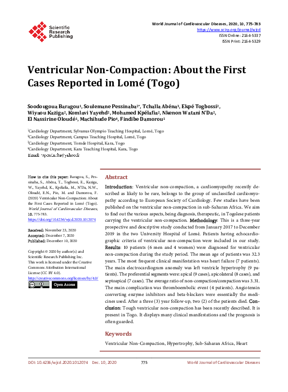 (PDF) Ventricular Non-Compaction: About the First Cases Reported in ...