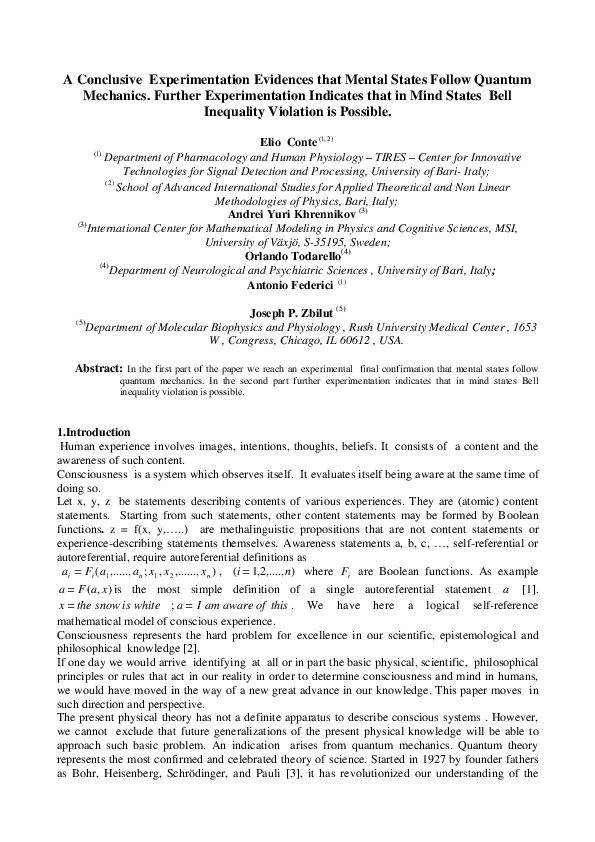 (PDF) Mind States follow Quantum Mechanics during Perception and ...