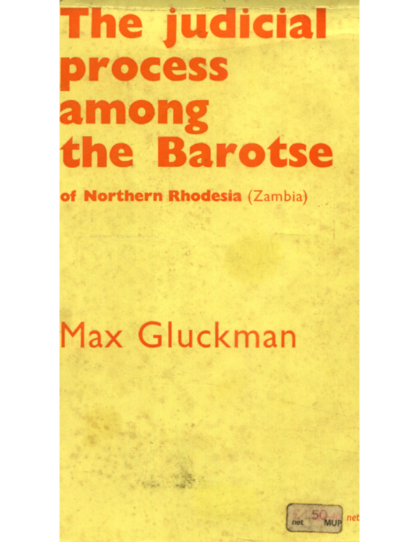 (PDF) The Judicial Process Among the Barotse of Northern Rhodesia (Zambia)