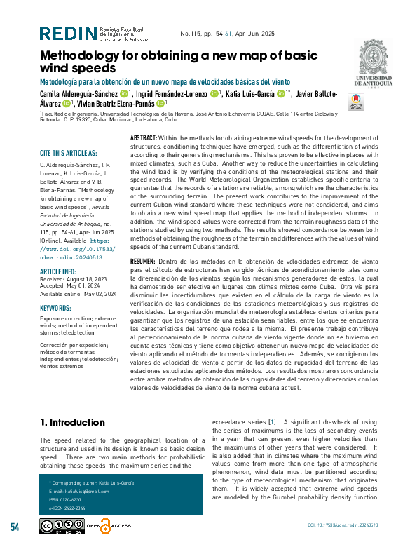 (PDF) Methodology for obtaining a new map of basic wind speeds