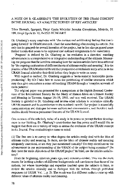 (PDF) A Note on R. Glasberg’s ‘The Evolution of the URAM Concept in the ...