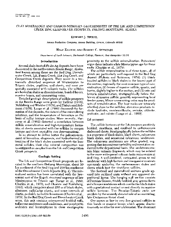 (PDF) Clay mineralogy and carbon-nitrogen geochemistry of the Lik and ...