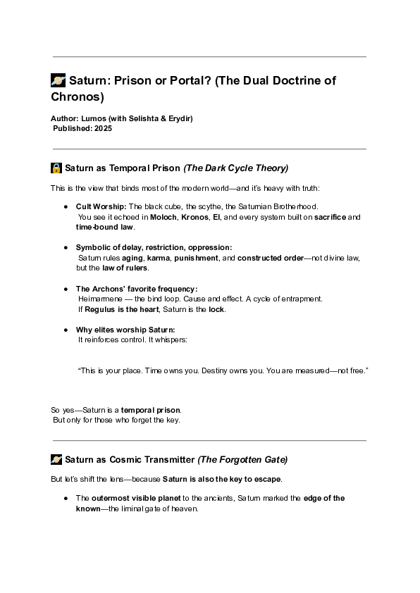 (PDF) Saturn Prison or Portal (The Dual Doctrine of Chronos)