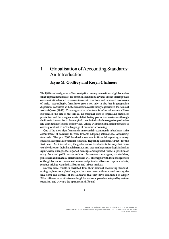(PDF) Globalisation of Accounting Standards: An Introduction