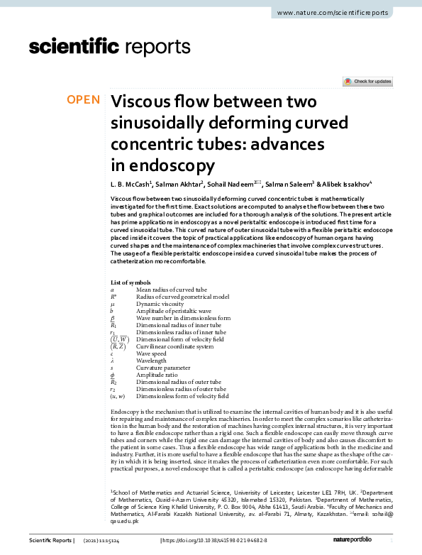 (PDF) Viscous flow between two sinusoidally deforming curved concentric ...