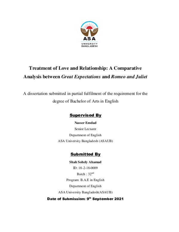 (PDF) Treatment of Love and Relationship: A Comparative Analysis ...