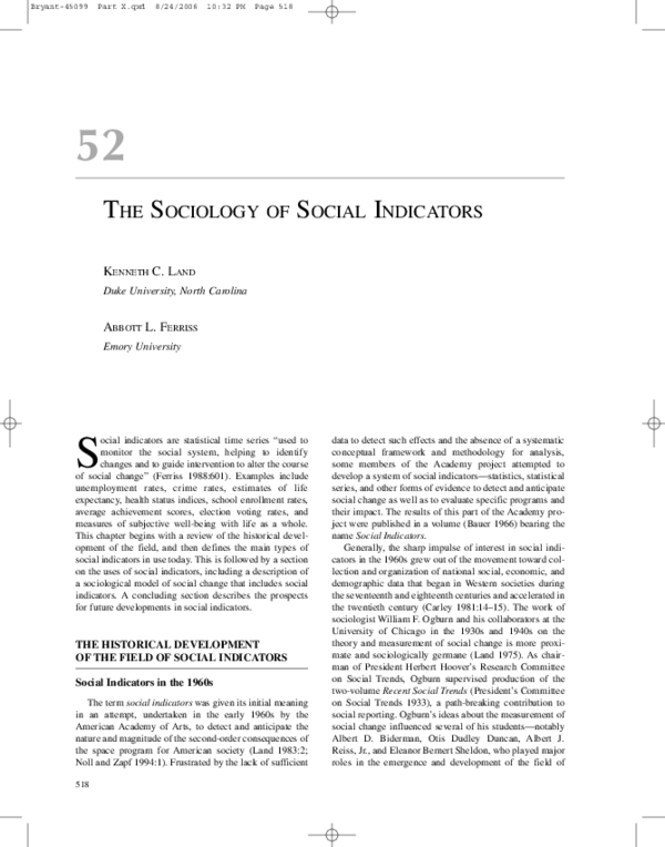 (PDF) The Sociology of Social Indicators
