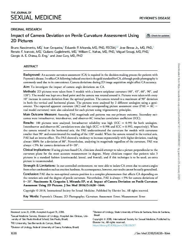 (PDF) Impact of Camera Deviation on Penile Curvature Assessment Using ...