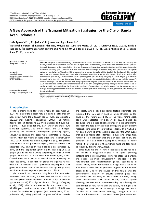 (PDF) A New Approach of the Tsunami Mitigation Strategies for the City ...
