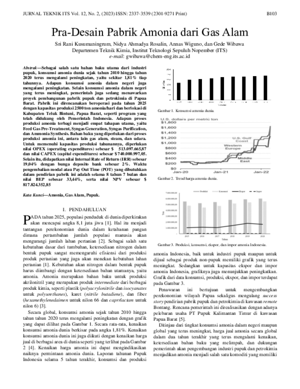 (PDF) Pra-Desain Pabrik Amonia dari Gas Alam