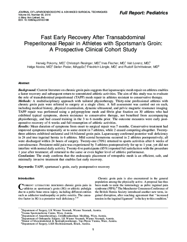 (PDF) Fast Early Recovery After Transabdominal Preperitoneal Repair in ...