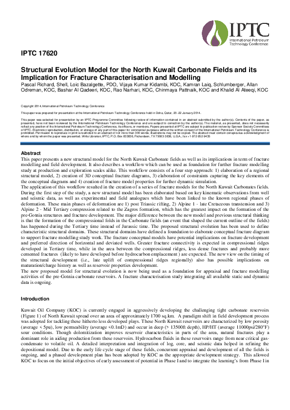 (PDF) New Structural Evolution Model for the North Kuwait Carbonate ...