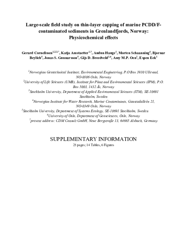 (PDF) Large-Scale Field Study on Thin-Layer Capping of Marine PCDD/F ...