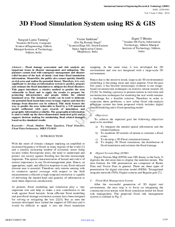 (PDF) 3D Flood Simulation System using RS & GIS