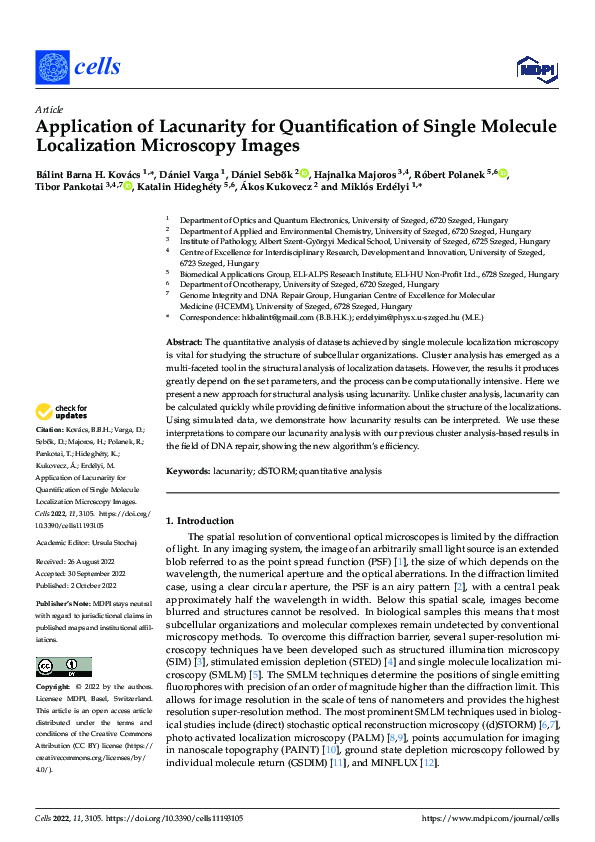 (PDF) Application of Lacunarity for Quantification of Single Molecule Localization Microscopy Images