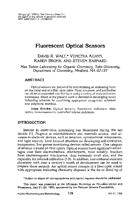 (PDF) Fluorescent optical sensors