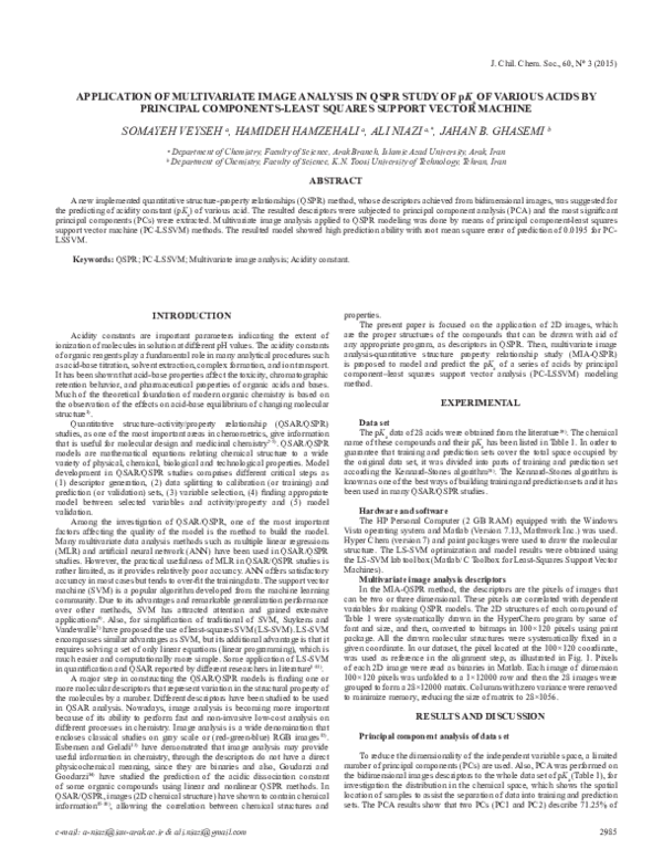 (PDF) APPLICATION OF MULTIVARIATE IMAGE ANALYSIS IN QSPR STUDY OF pKa OF VARIOUS ACIDS BY ...
