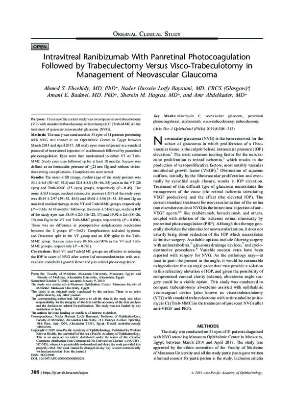 (PDF) Intravitreal Ranibizumab With Panretinal Photocoagulation ...