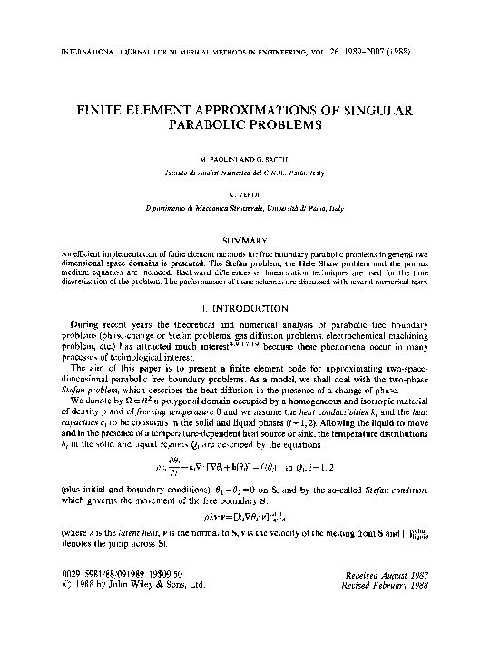 (PDF) Finite element approximations of singular parabolic problems