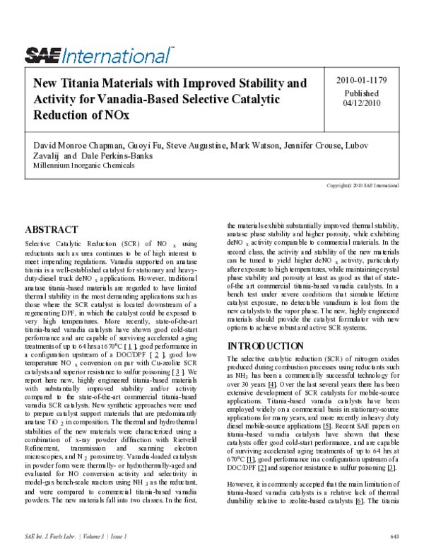 (PDF) New Titania Materials with Improved Stability and Activity for ...