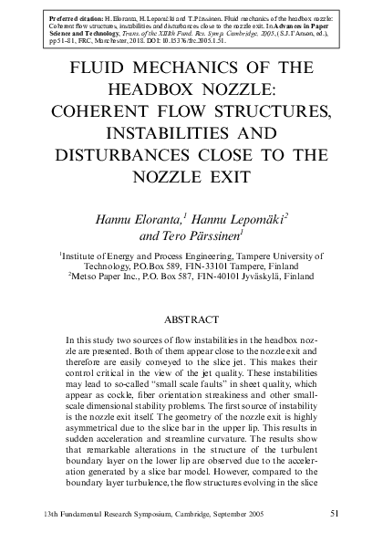 (PDF) Fluid Mechanics of the Headbox Nozzle: Coherent Flow Structures ...