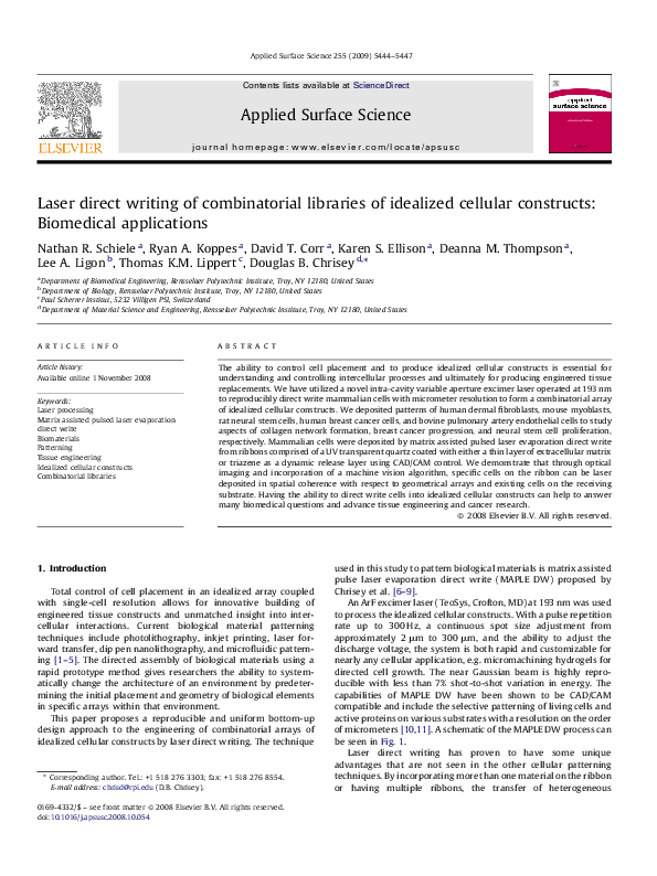 (PDF) Laser direct writing of combinatorial libraries of idealized ...