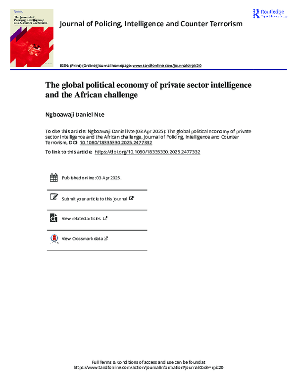 (PDF) The global political economy of private sector intelligence and ...