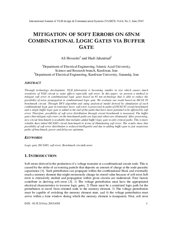Pdf Mitigation Of Soft Errors On 65nm Combinational Logic Gates Via Buffer Gate