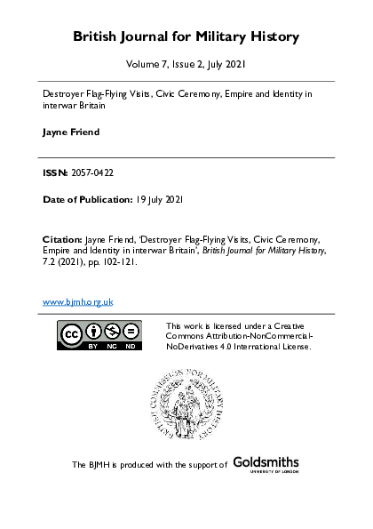 (PDF) Destroyer Flag-Flying Visits, Civic Ceremony, Empire and Identity ...
