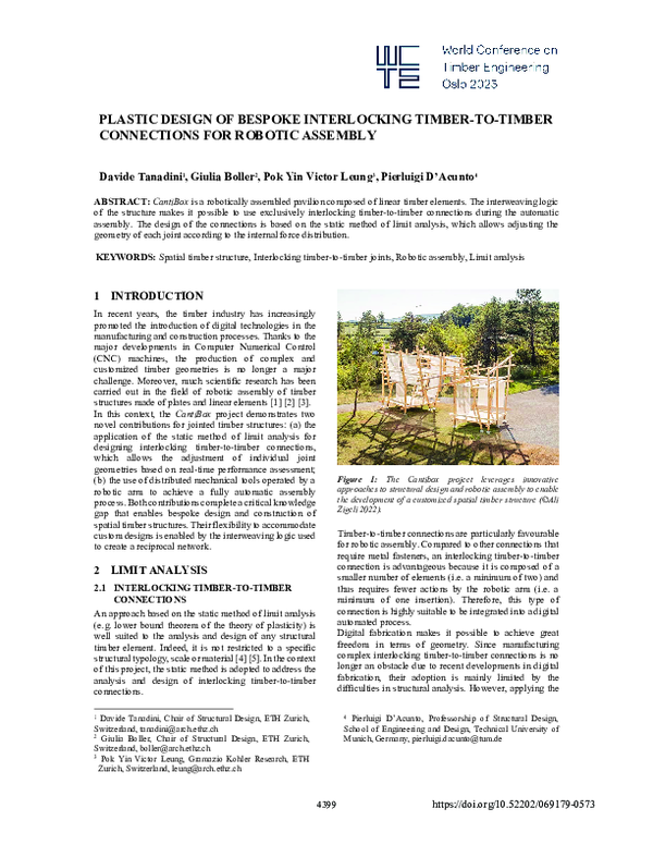 (PDF) Plastic Design of Bespoke Interlocking Timber-To-Timber ...