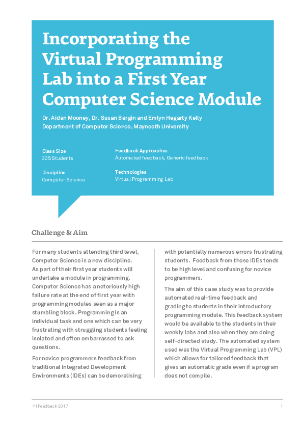 (PDF) Incorporating the Virtual Programming Lab into a First Year ...