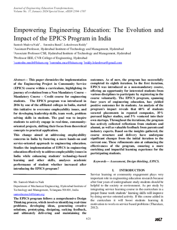 (PDF) Empowering Engineering Education: The Evolution and Impact of the ...