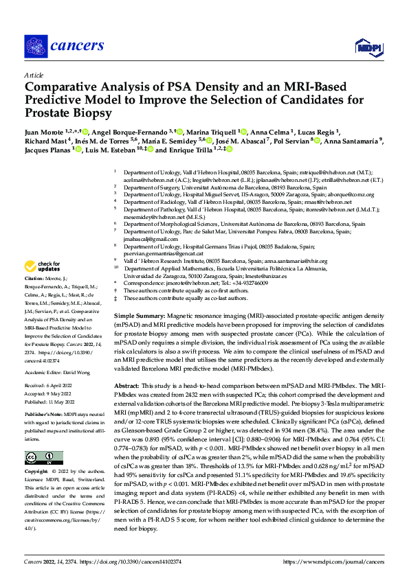 (PDF) Comparative Analysis of PSA Density and an MRI-Based Predictive ...