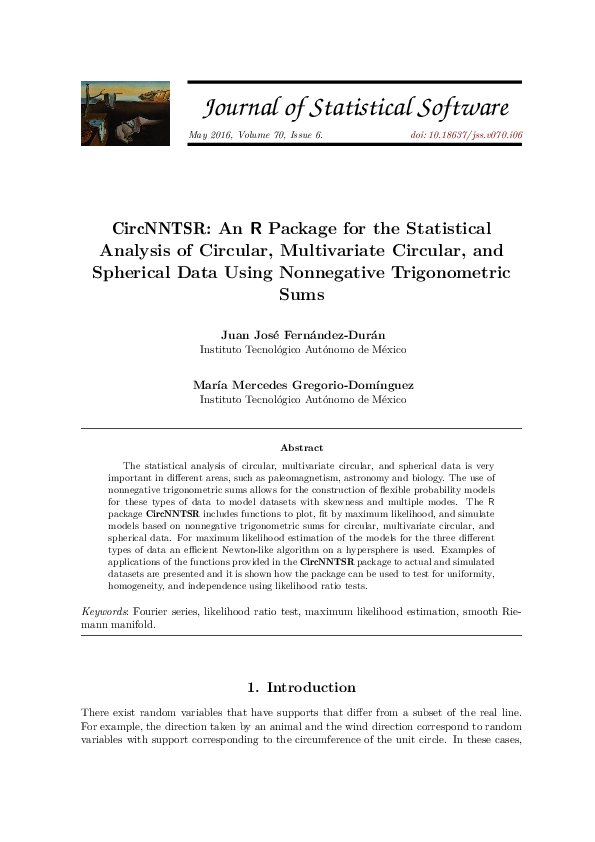 (PDF) CircNNTSR: AnRPackage for the Statistical Analysis of Circular ...