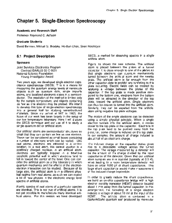 (PDF) Single-Electron Spectroscopy