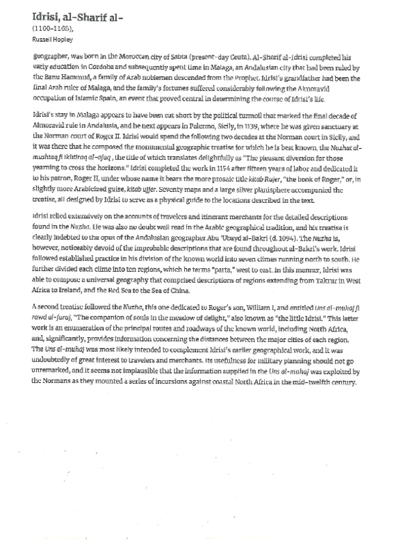(PDF) Idrisi, al-Sharif al