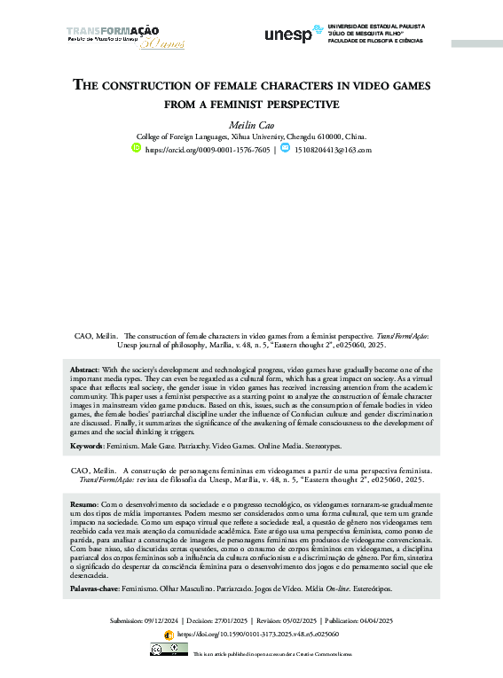 (PDF) The construction of female characters in video games from a ...