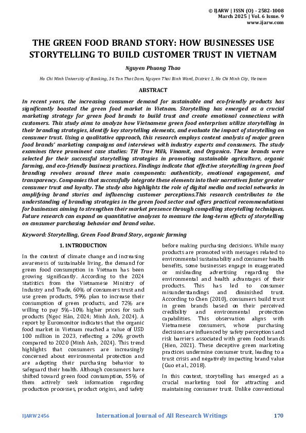 (PDF) THE GREEN FOOD BRAND STORY: HOW BUSINESSES USE STORYTELLING TO ...