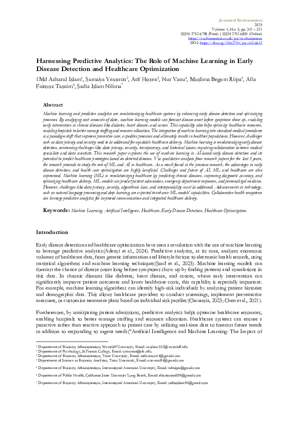 (PDF) Harnessing Predictive Analytics: The Role of Machine Learning in ...