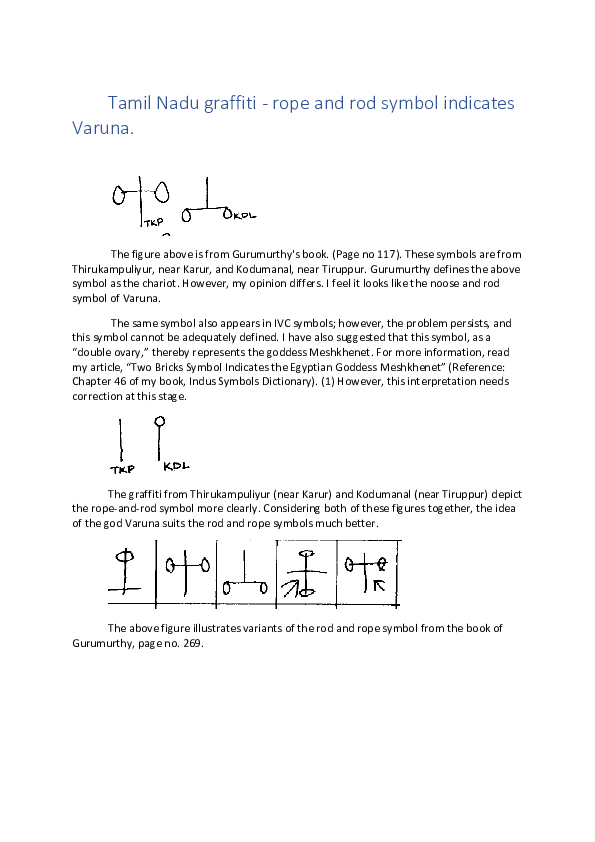 (PDF) Tamil Nadu graffiti -rope and rod symbol indicates Varuna
